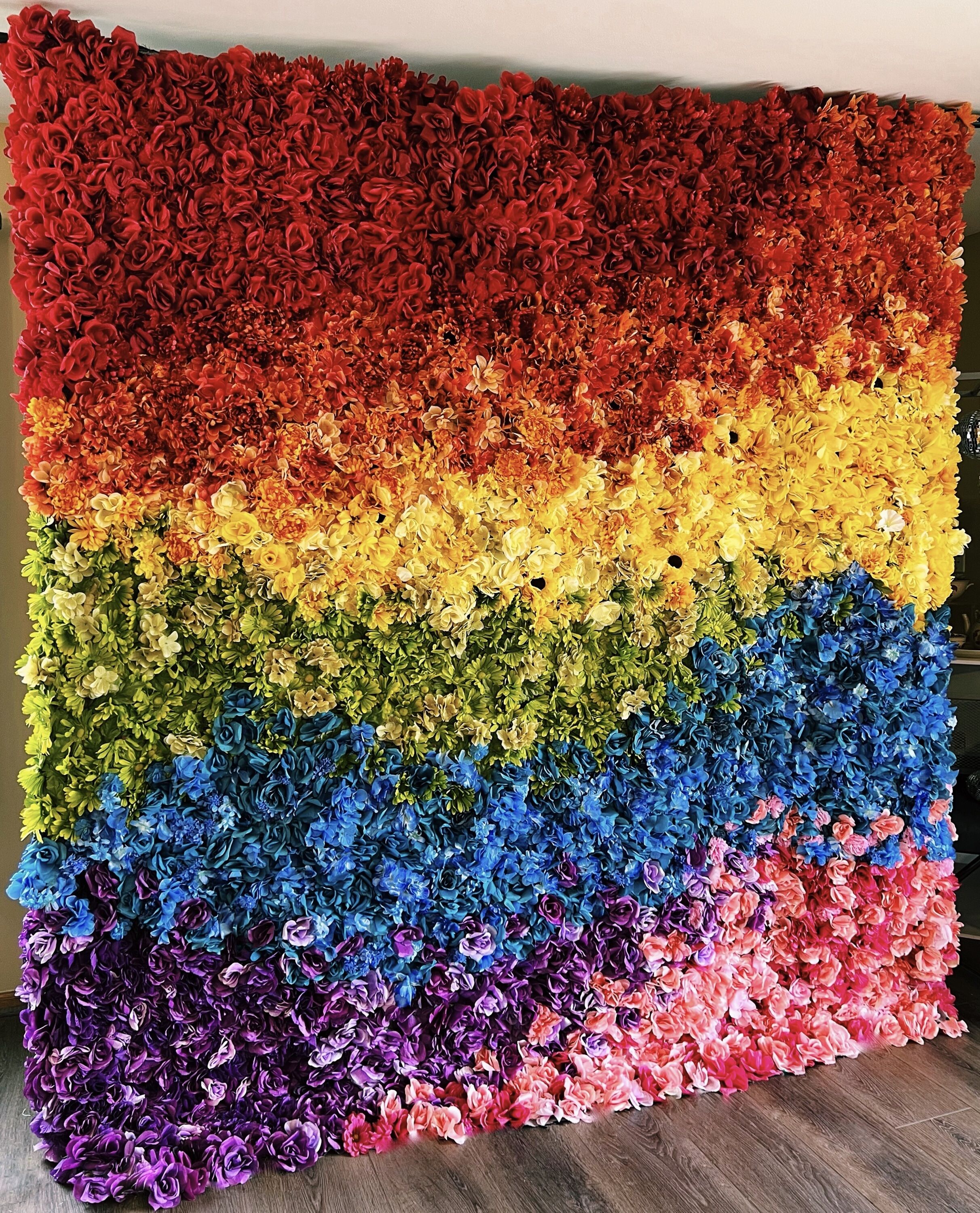"Zara" Rainbow Flower Wall Rental - Easy Breezy Bash Co Event Rentals