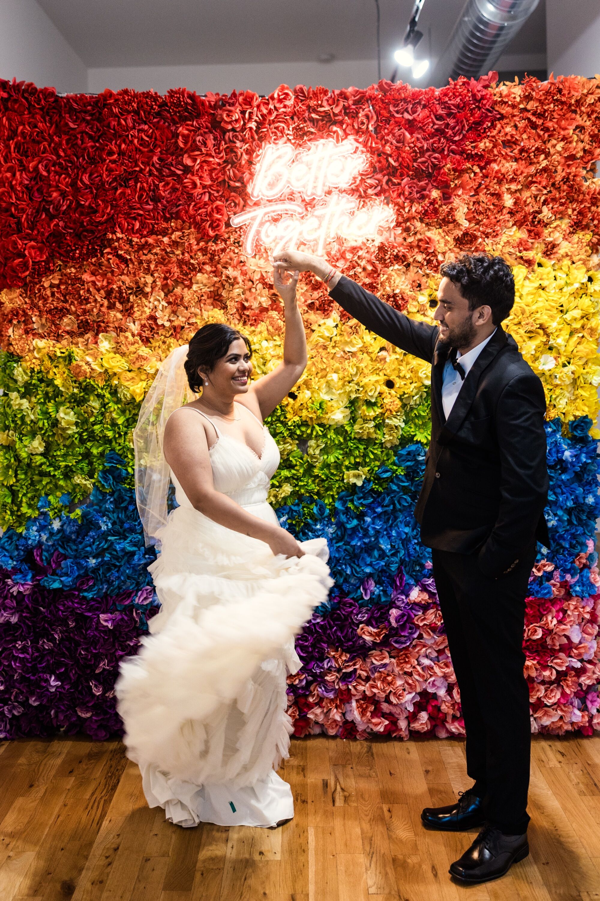 "Zara" Rainbow Flower Wall Rental - Easy Breezy Bash Co Event Rentals