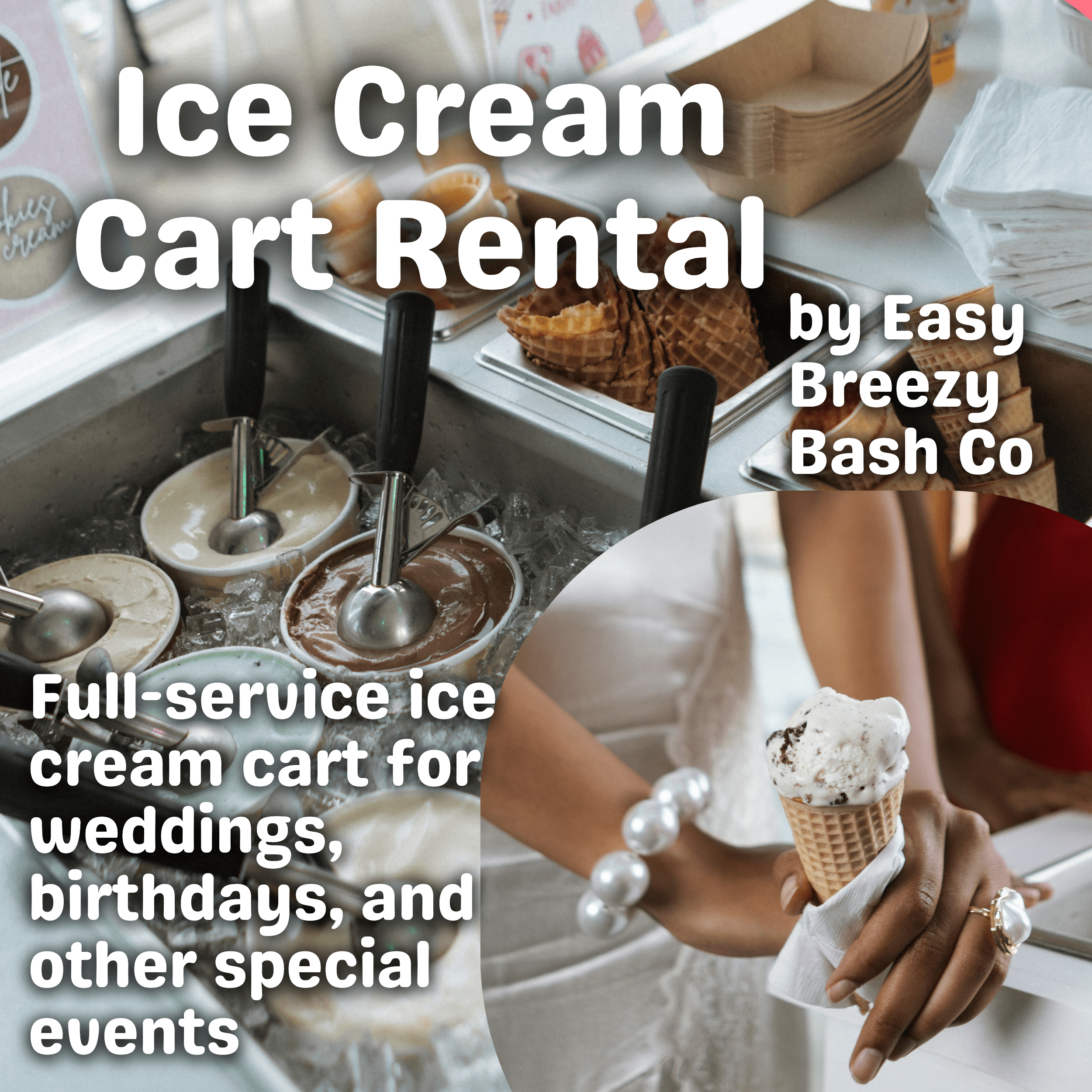 Ice Cream Cart Rental - Easy Breezy Bash Co Event Rentals